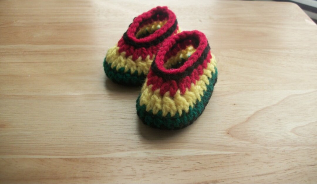 Rasta Baby Slippers - Etsy