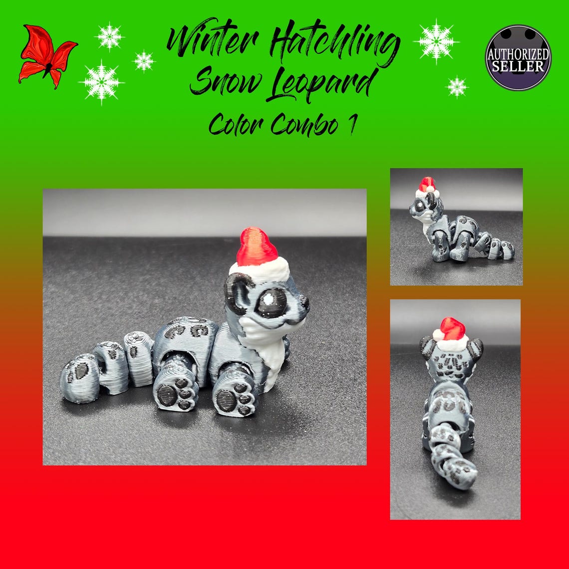 Cinderwing - Winter Hatchling Snow Leopard - Etsy