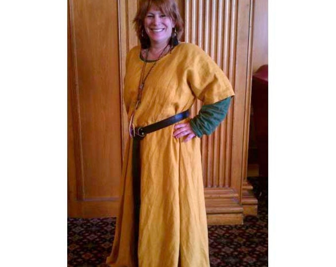 Basic and Plus Size Linen Medieval Short Sleeve Dress. - Etsy