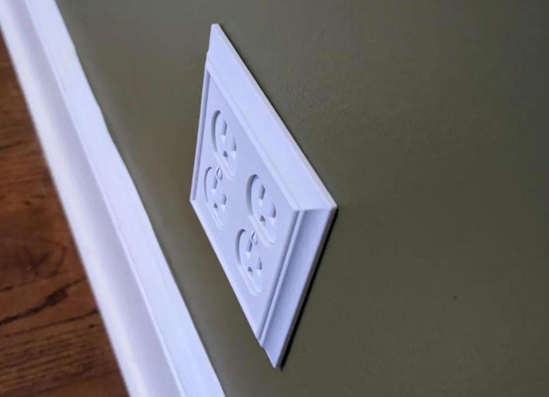3D Printed Outlet Cover | Decorative Single or Double Outlet Cover ...