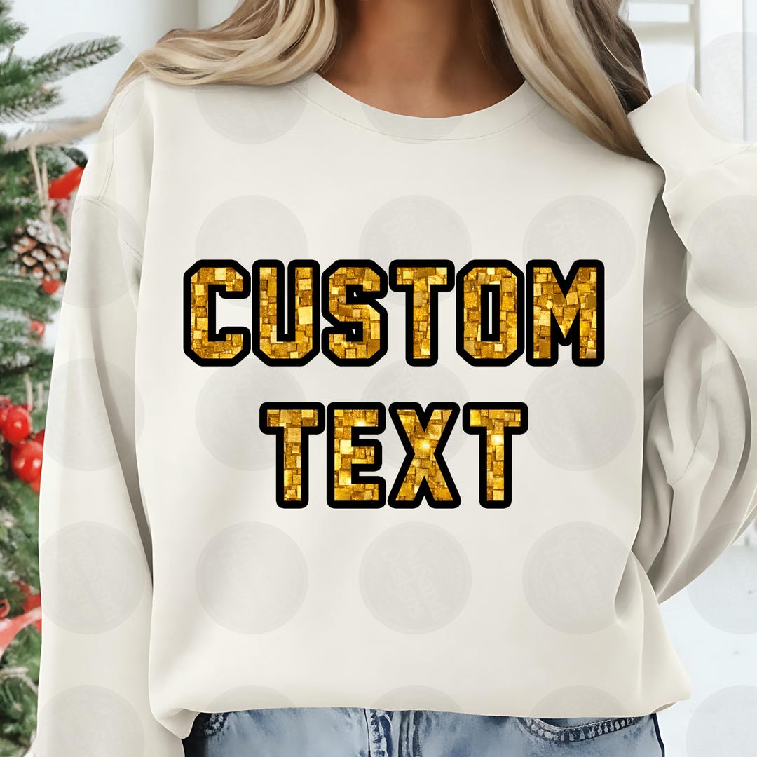 Custom Gold Mosaic Name Text Design, Luxury Tile Serif Letters ...