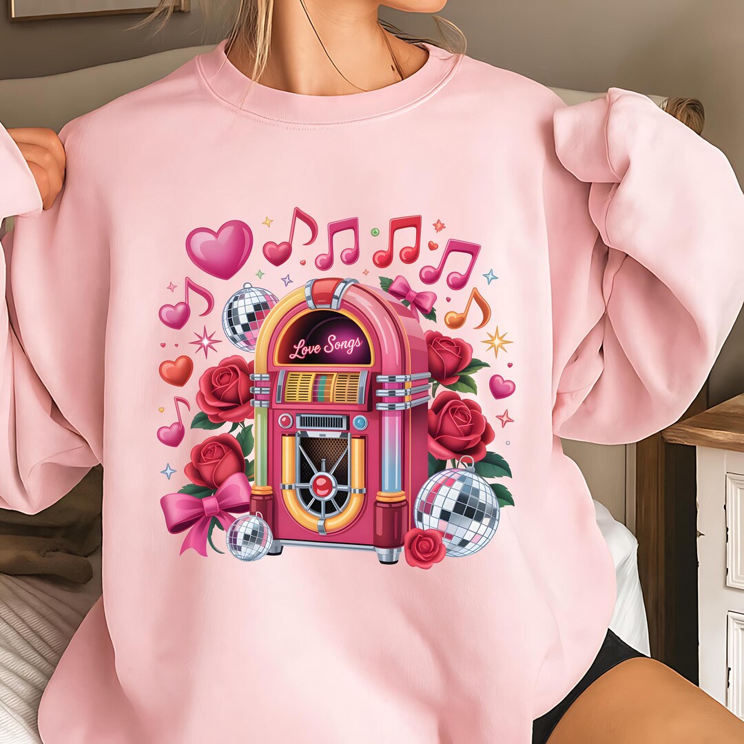 Retro Jukebox Valentine PNG, Music Heart Love Sublimation, 50s Vintage ...