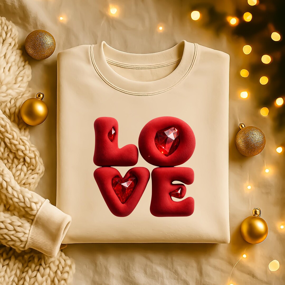 Plush Red Love Letters With Ruby Hearts, Soft Valentine Typography ...