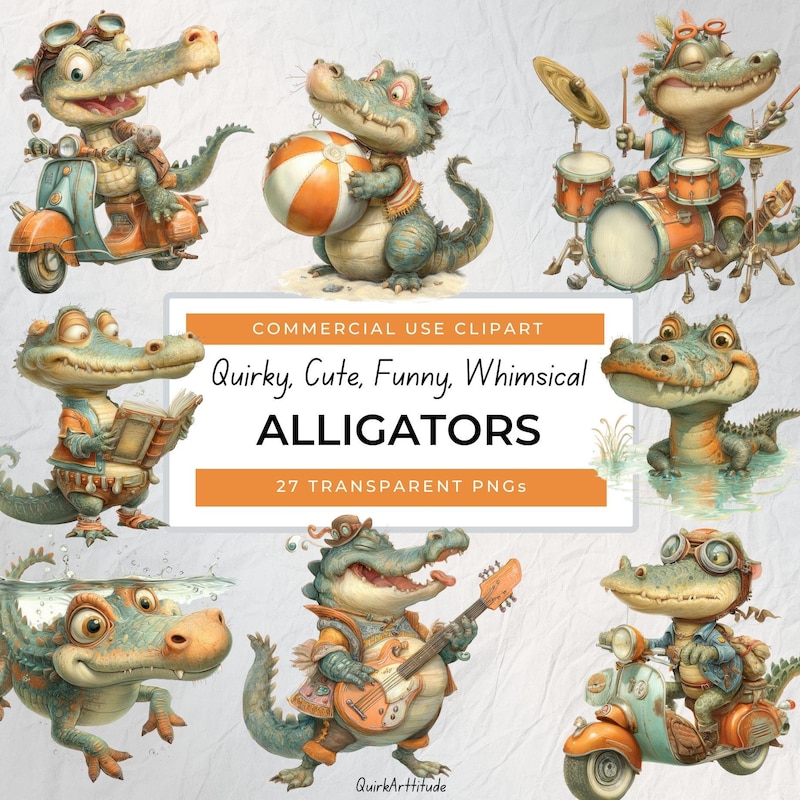 Alligator Clip Art - Etsy