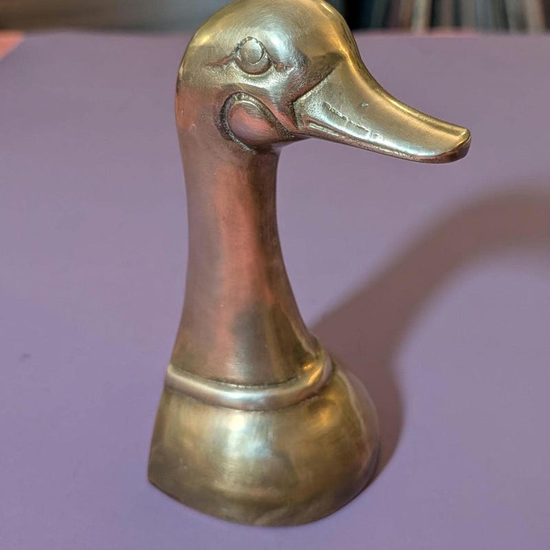 Vintage Brass Duck Bookend - Etsy