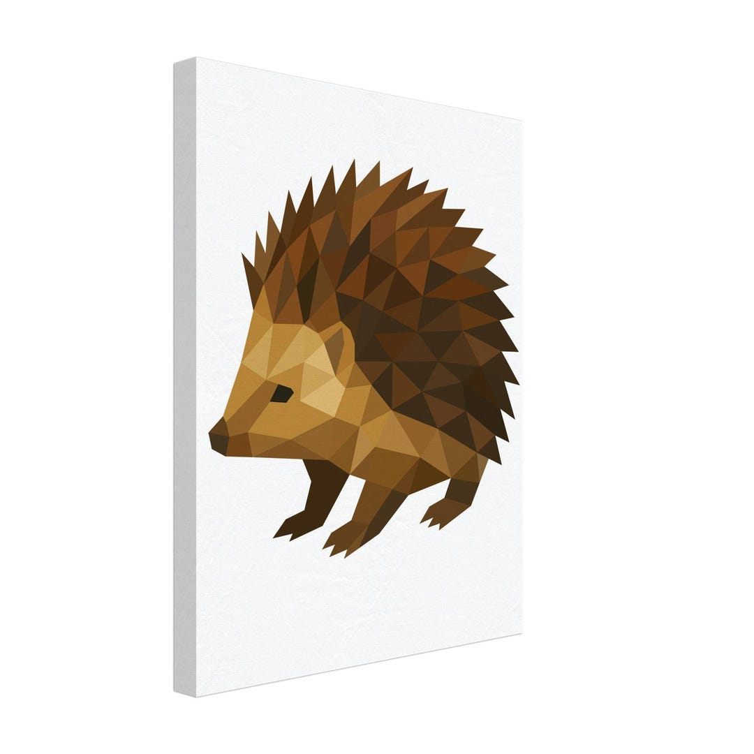 The Geometric Zoo Hedgehog Canvas - Etsy