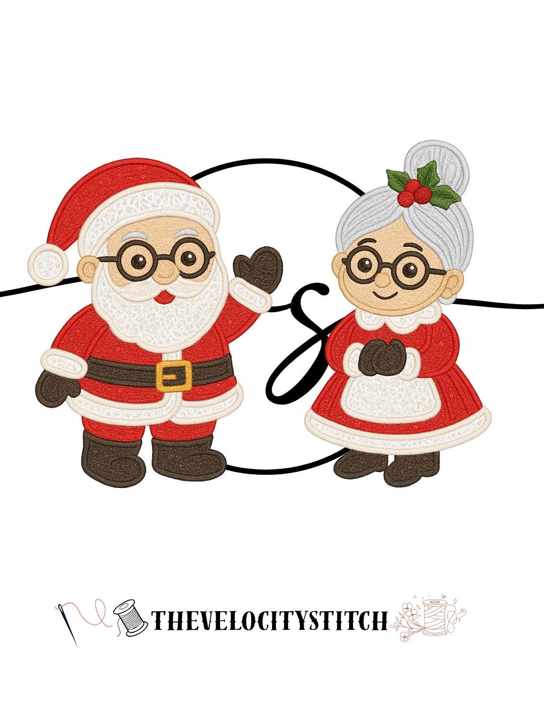 Mr and Mrs Santa FSL Embroidery Design (pes, Dst, Emb, Exp, Hus, Jef ...