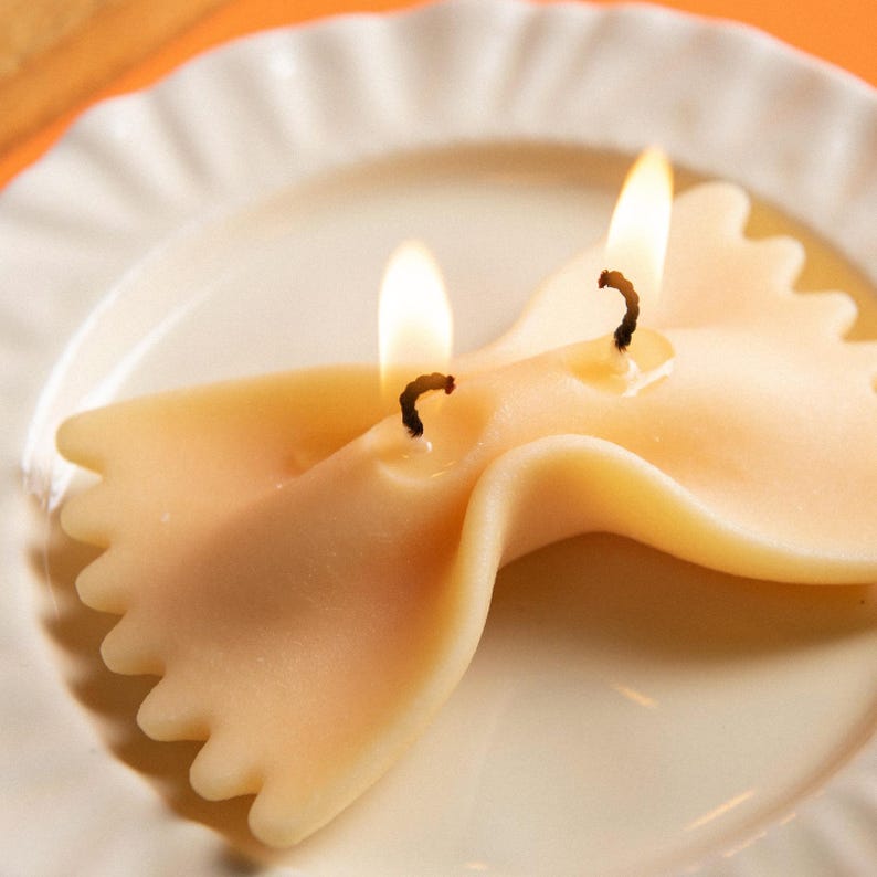 Farfalle Pasta Candle, Realistic Novelty Food Candle Unique Gifts ...