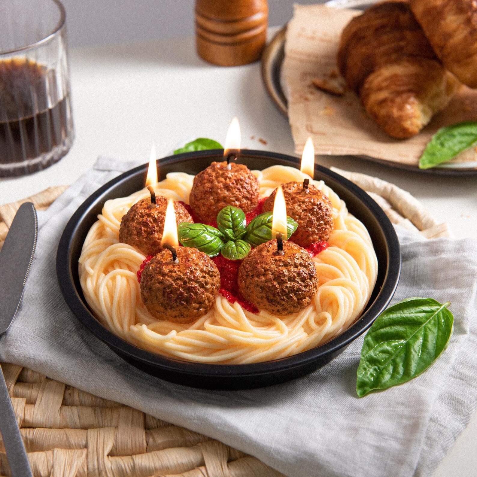 Spaghetti and Meatballs Candle, Realistic Scented Soy Wax Candle ...