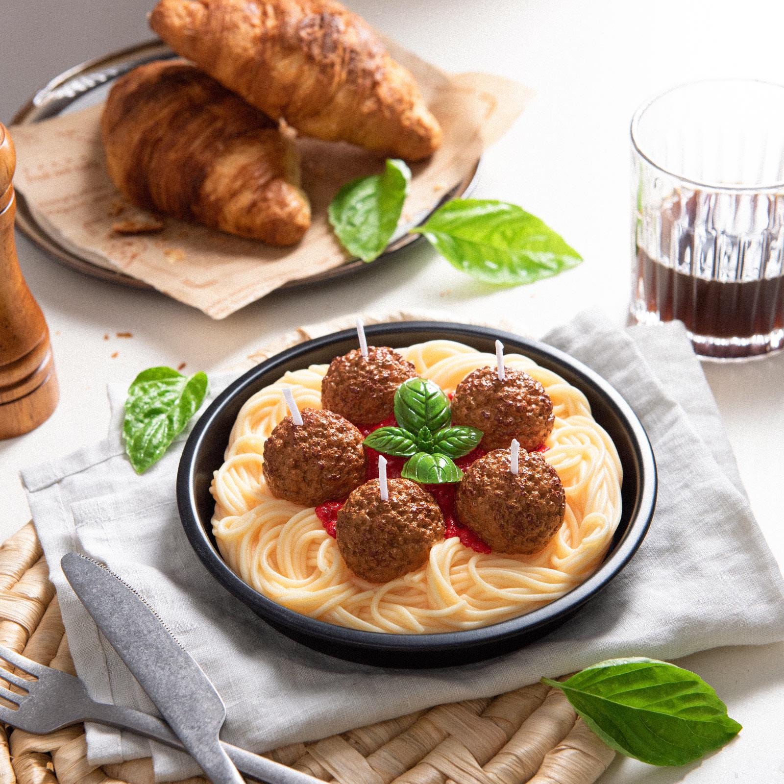 Spaghetti and Meatballs Candle, Realistic Scented Soy Wax Candle ...