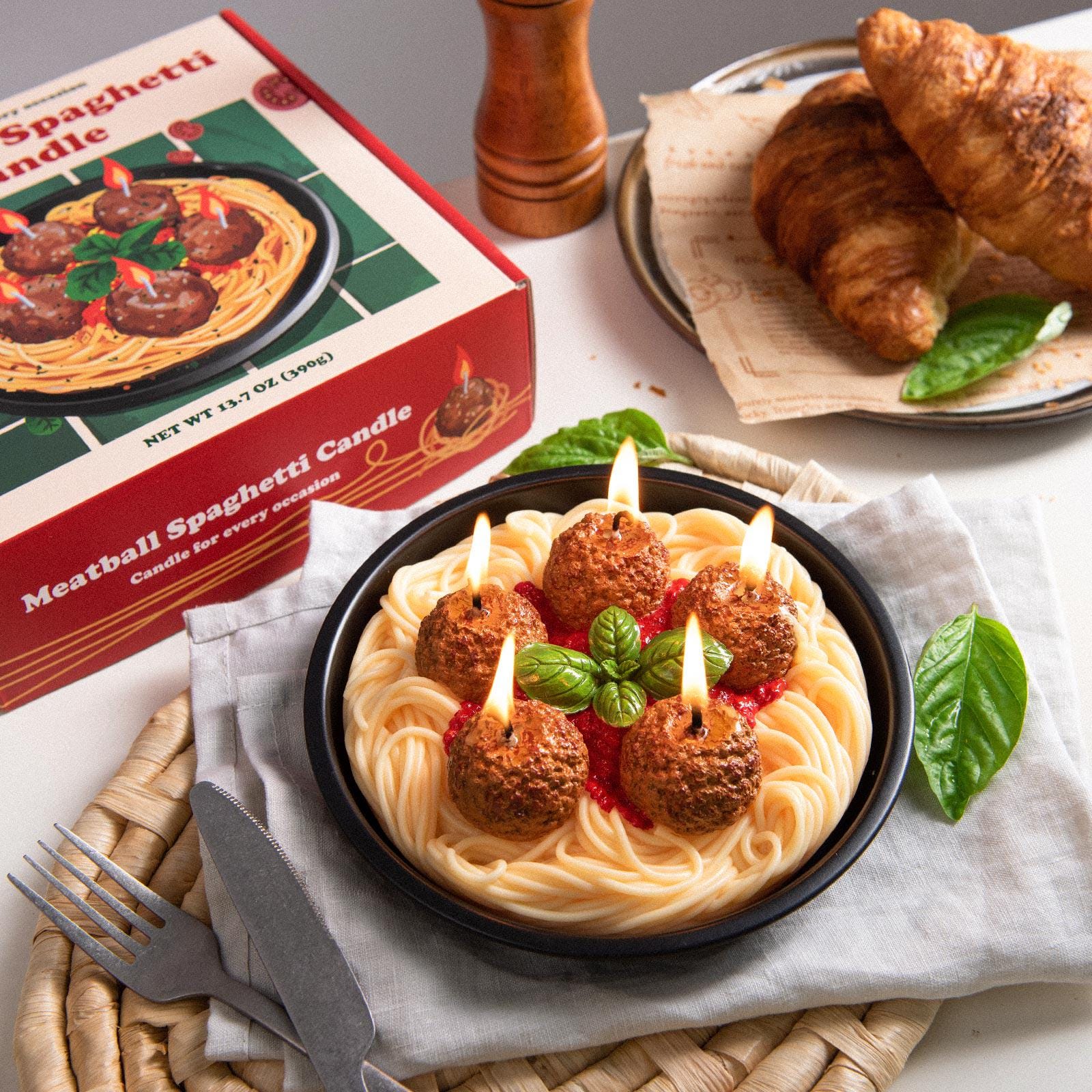 Spaghetti and Meatballs Candle, Realistic Scented Soy Wax Candle ...
