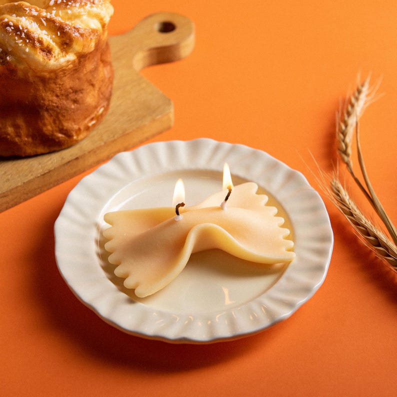 Farfalle Pasta Candle, Realistic Novelty Food Candle Unique Gifts ...