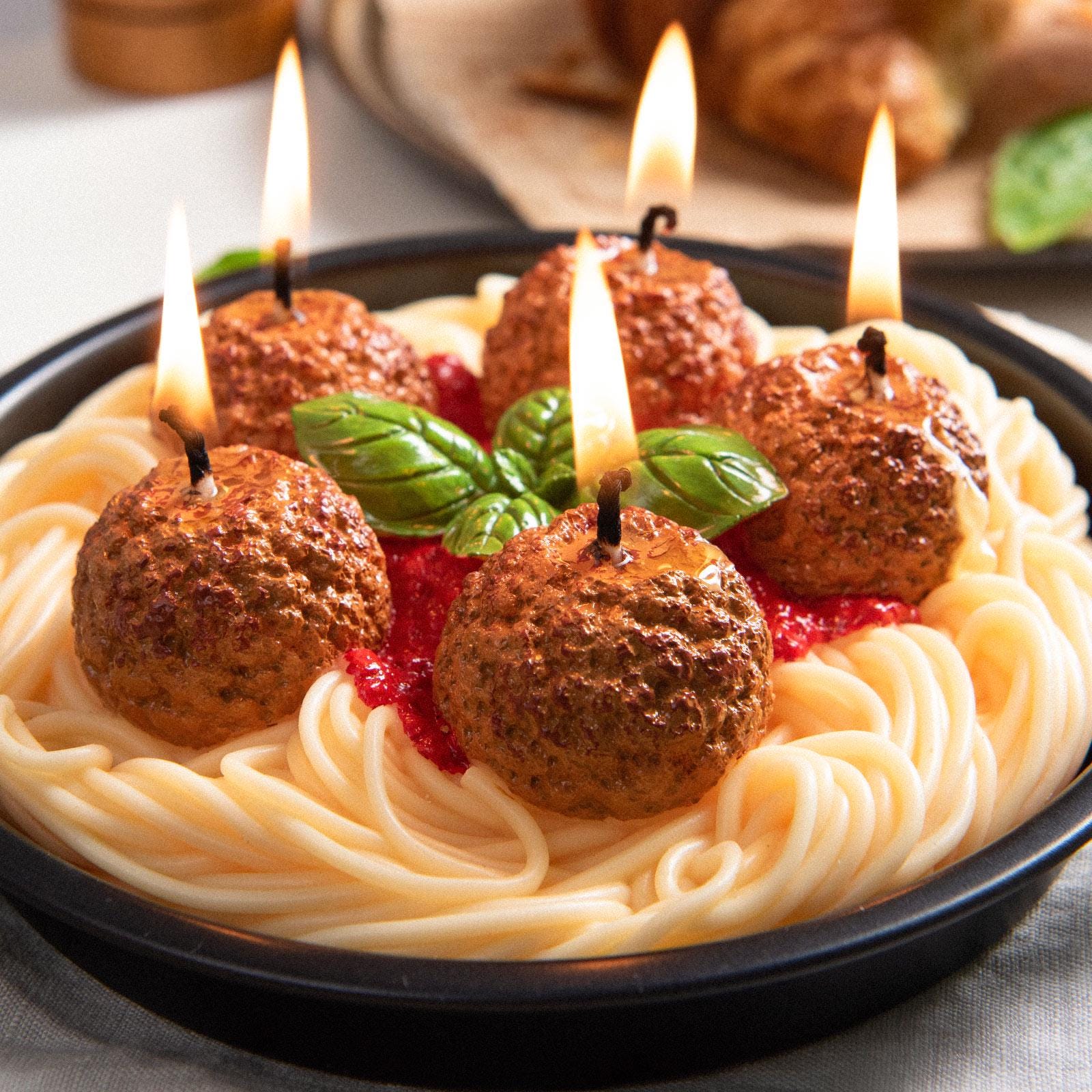 Spaghetti and Meatballs Candle, Realistic Scented Soy Wax Candle ...