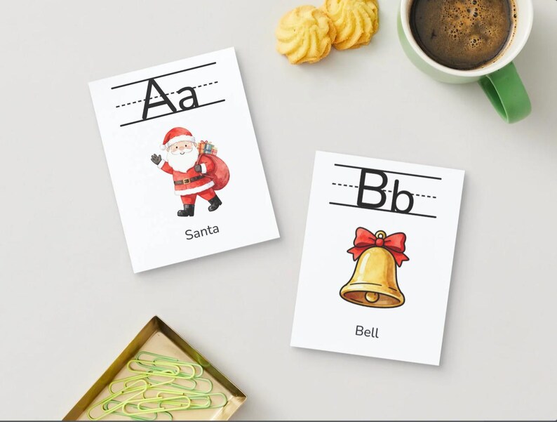 Christmas Alphabet Flashcards, Holiday Learning ABC, Winter Themed ...