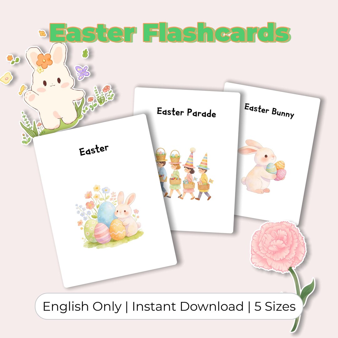 Easter Vocabulary Flashcards, Preschool Learning, Homeschooling, Wall ...