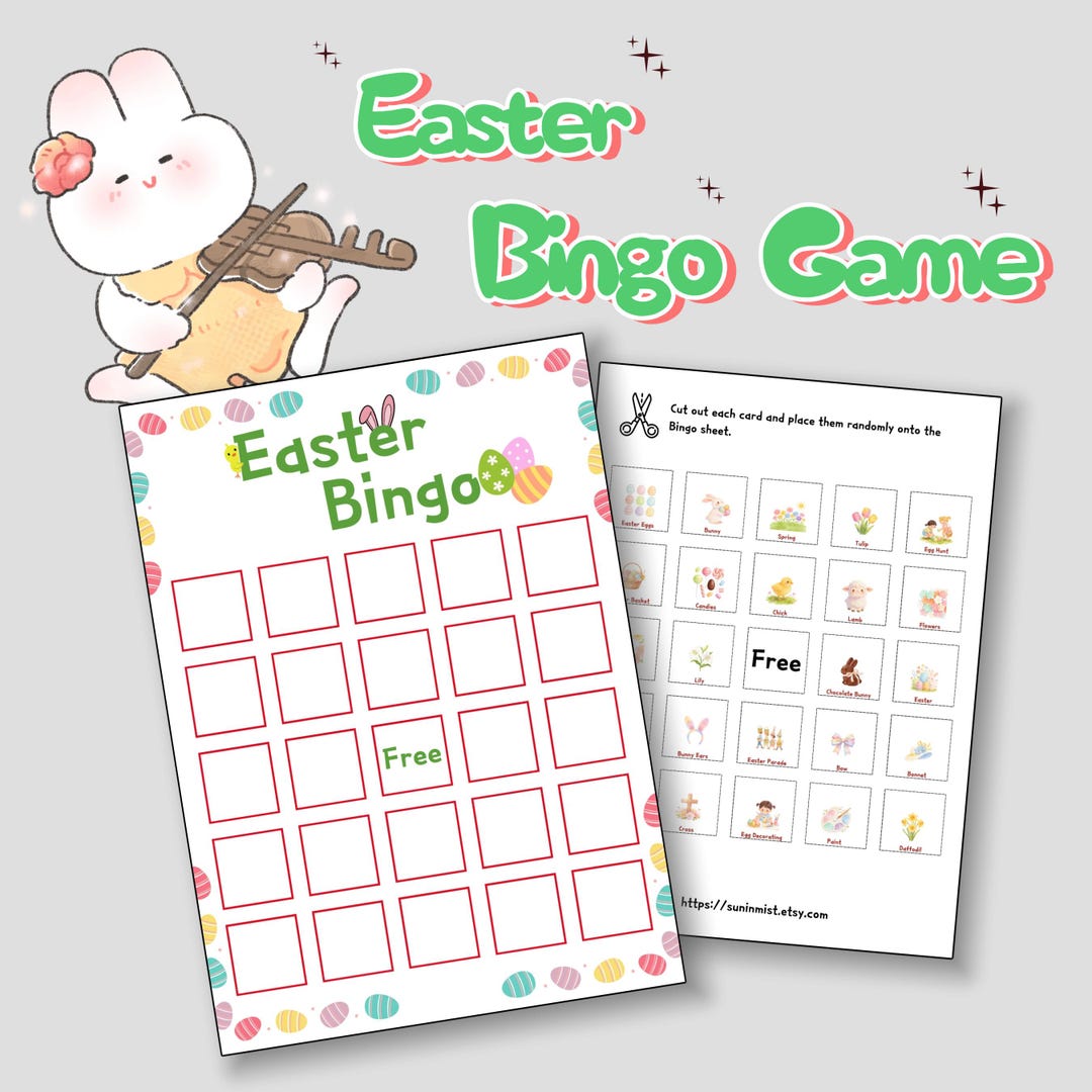 Easter Bingo Game for Kids, Printable Easter Activity, Preschool ...