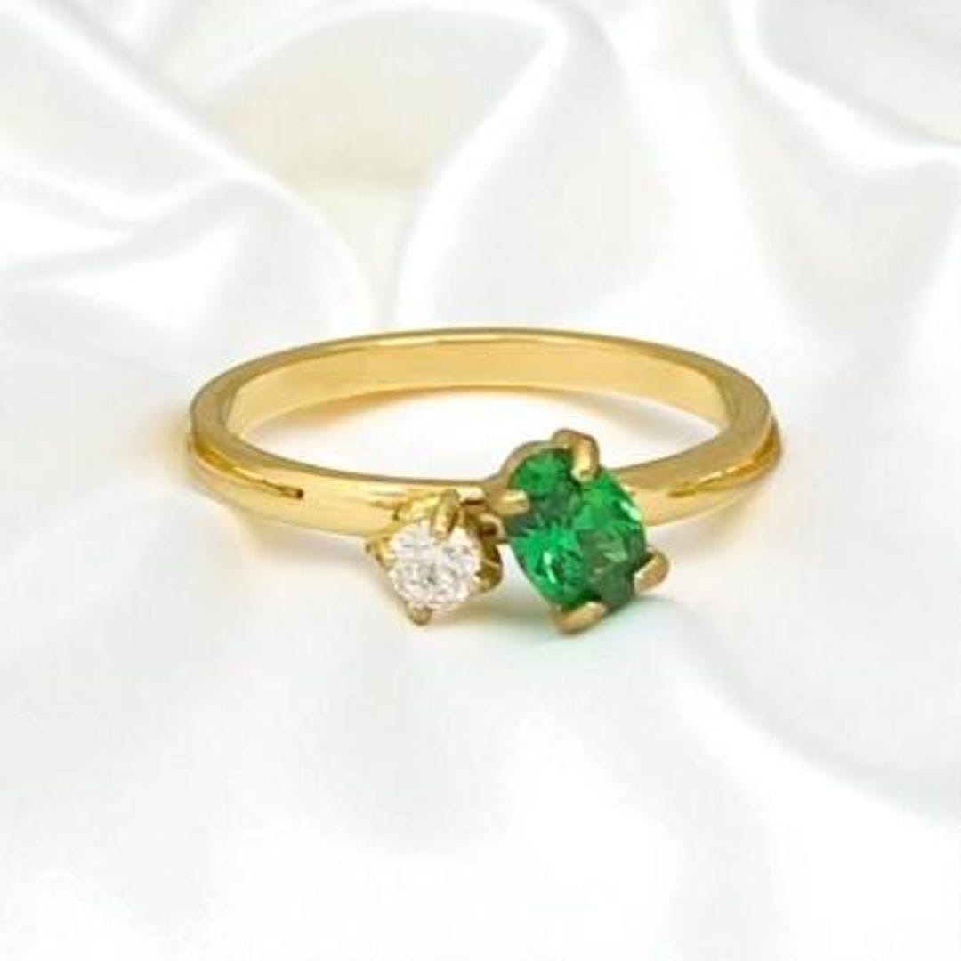 Two-colour Shiny Clear Ring for Women, Elegant Wedding Jewellery ...