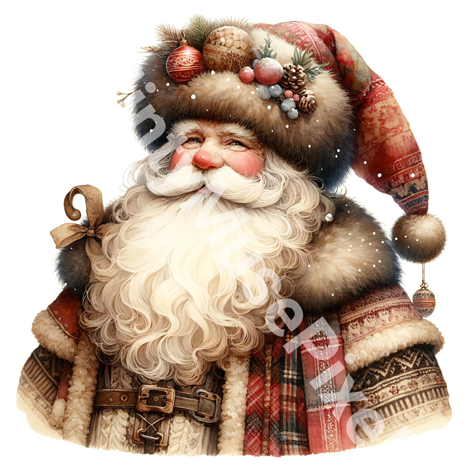 Vintage Santa Claus Clipart Set | Retro Christmas Illustrations ...