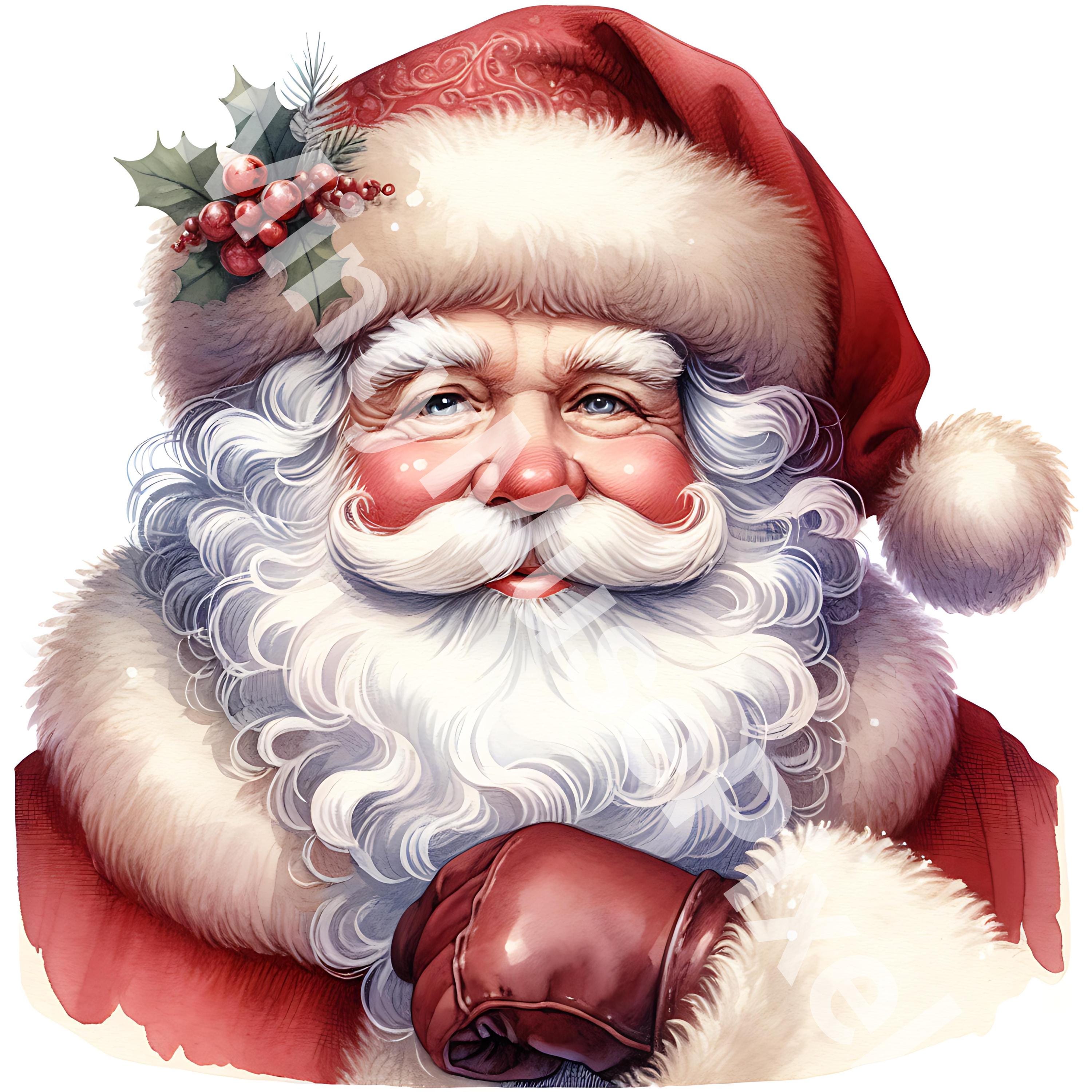 Vintage Santa Claus Clipart Set | Retro Christmas Illustrations ...