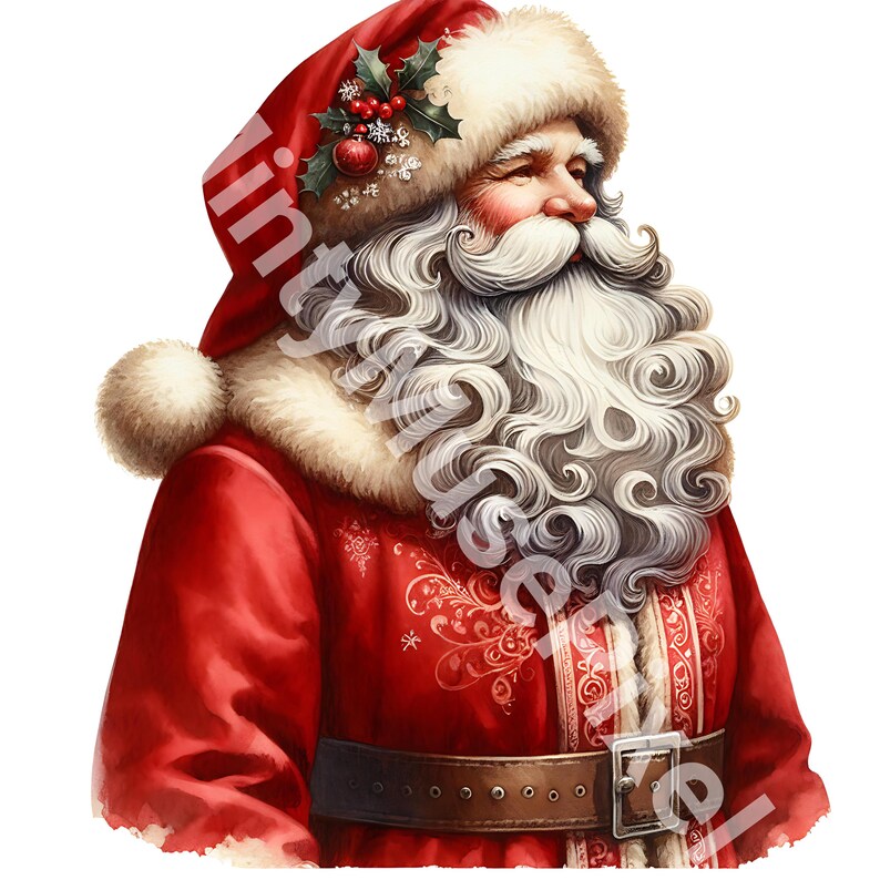 Vintage Santa Claus Clipart Set | Retro Christmas Illustrations ...