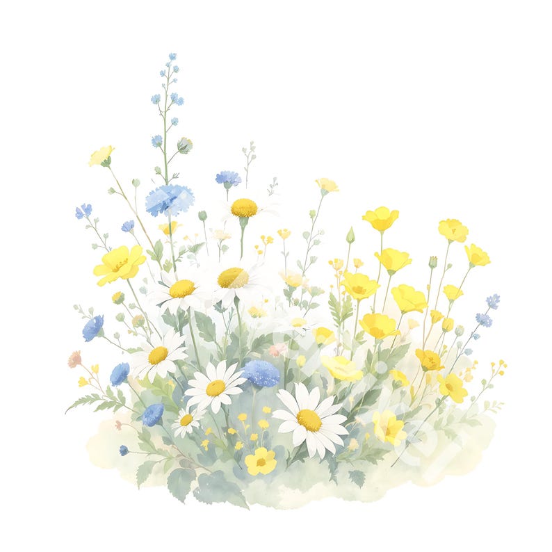 10 Wildflowers Watercolor Clipart | Hand-painted Floral | Wildflower ...