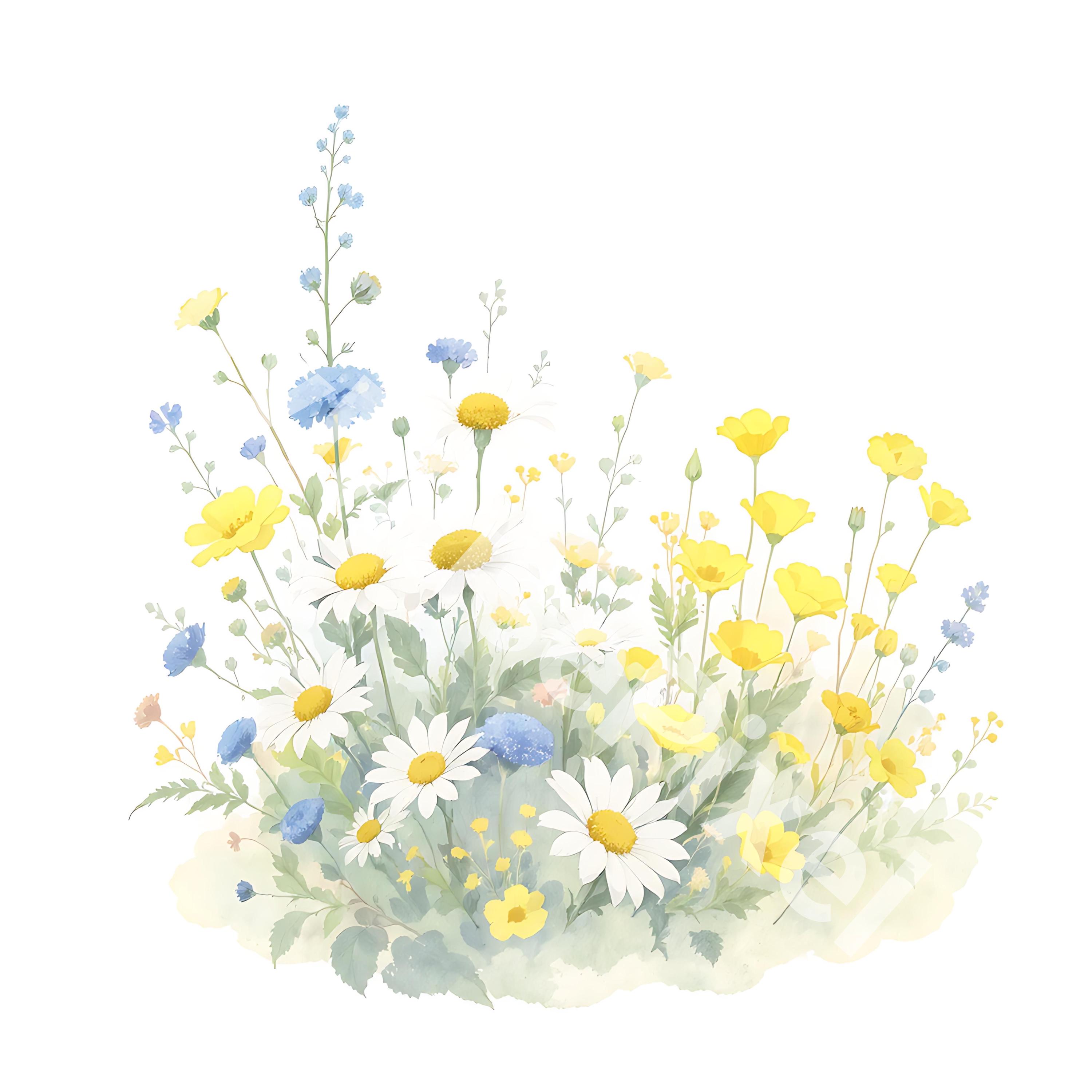 10 Wildflowers Watercolor Clipart | Hand-painted Floral | Wildflower ...