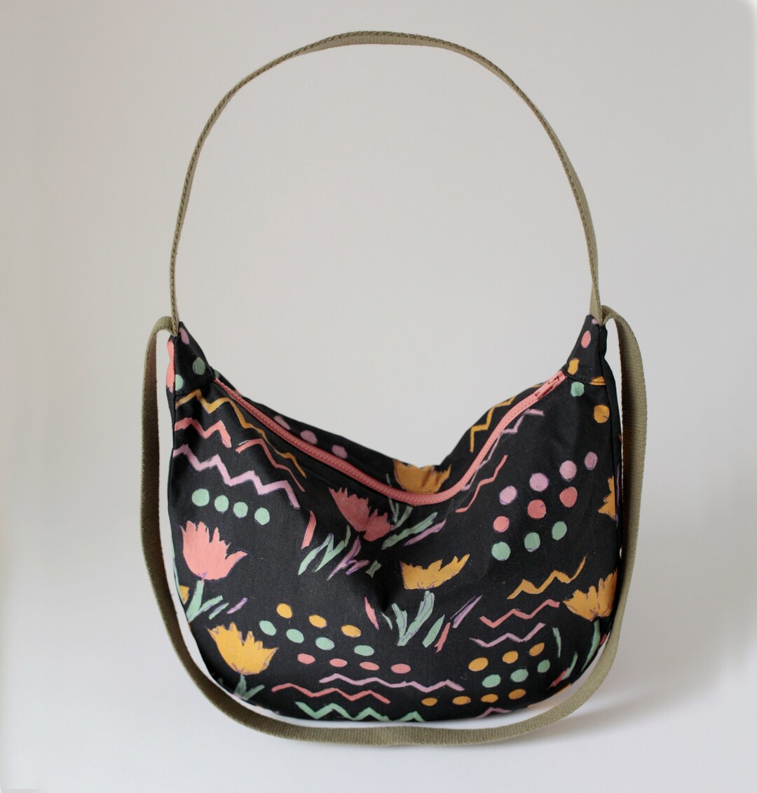 Upcycling Shoulder Poch Bag Flower Print II - Etsy