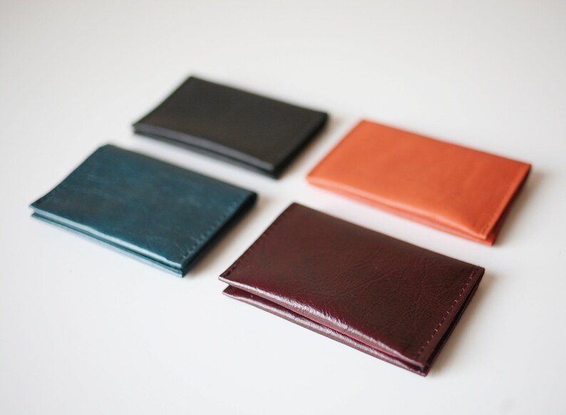 Bifold Mini Leather Wallet available in 5 colors cardholder | Etsy