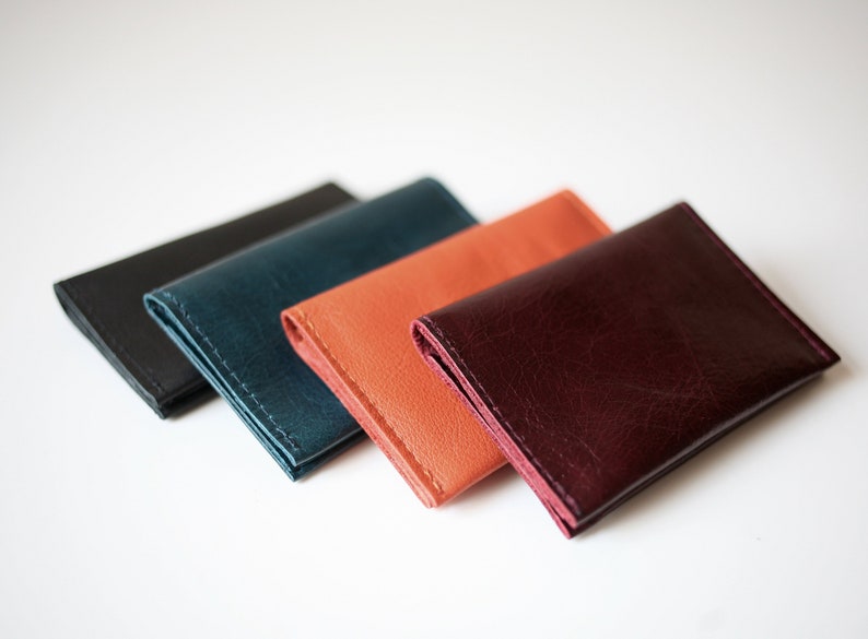 Bifold Mini Leather Wallet available in 5 colors cardholder | Etsy