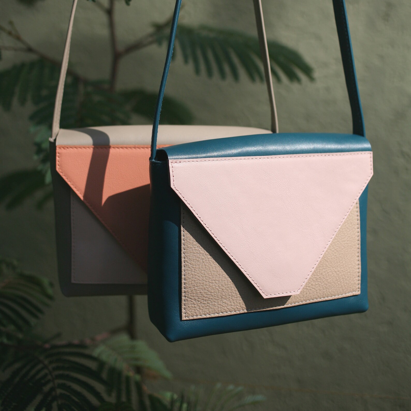 Tricolor Crossbody Bag Small Satchel Bag Handbag Leather - Etsy