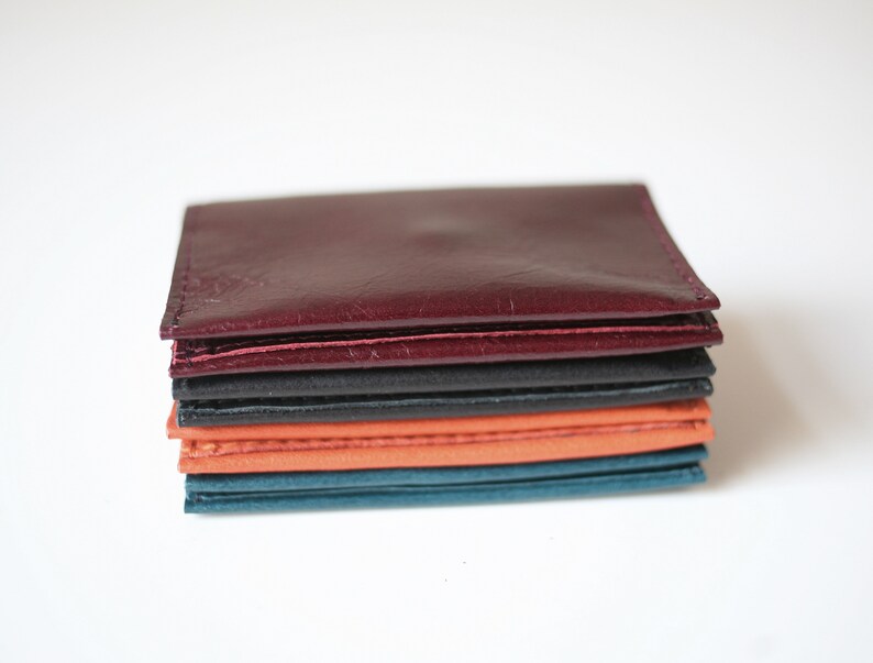 Bifold Mini Leather Wallet available in 5 colors cardholder | Etsy