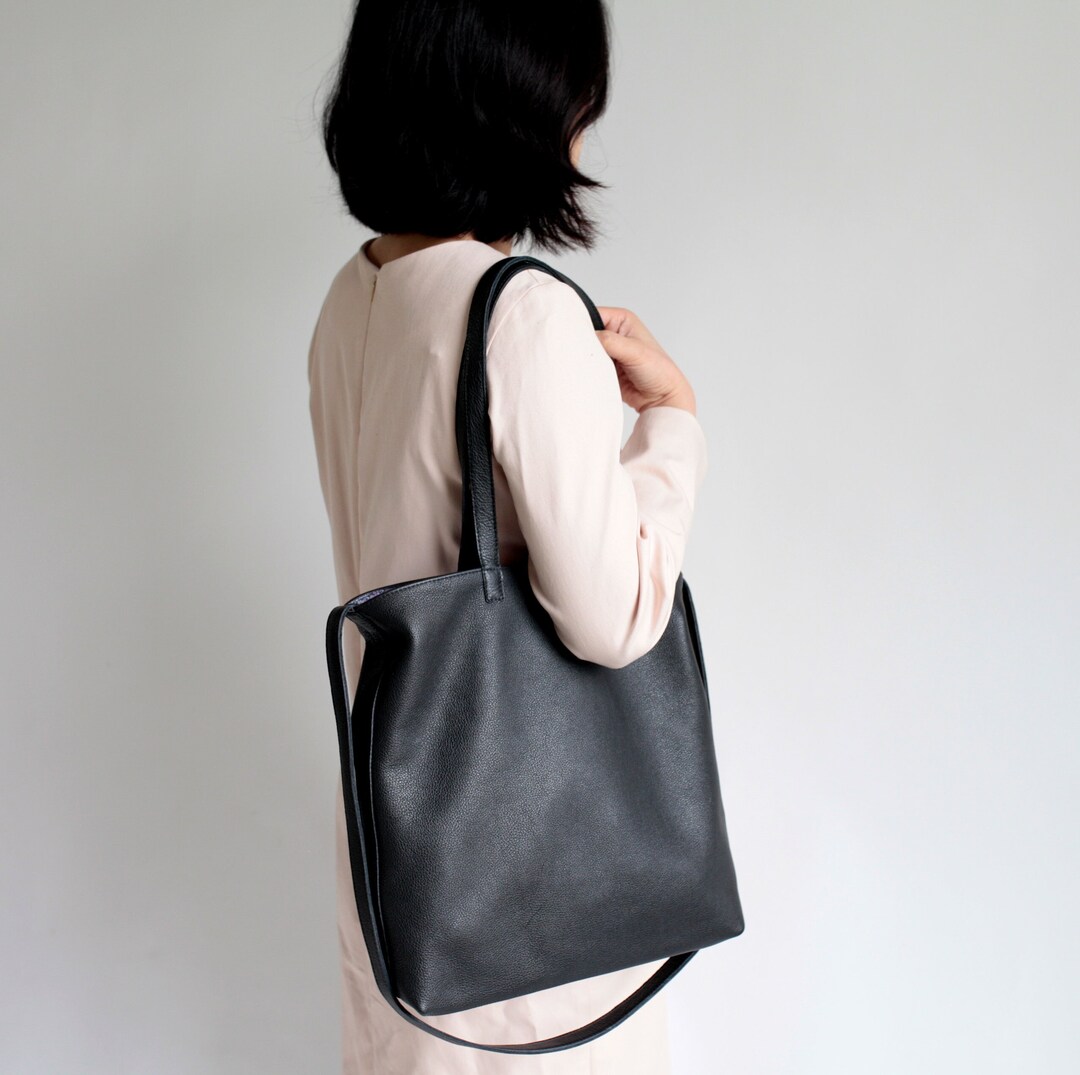 Multi-functional Leather Tote Black, Leather Shopper, Crossbody Bag ...