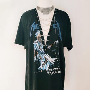 Metallica Lace up Chain T Shirt - Rock Metal Band - Concert Shirt - Etsy