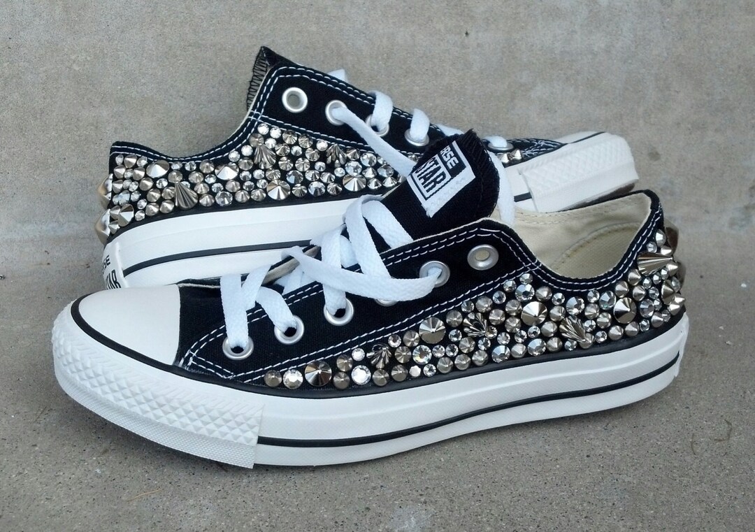 Custom Studded Converse, Rhinestone and Spike Studded Converse Shoes 2 ...