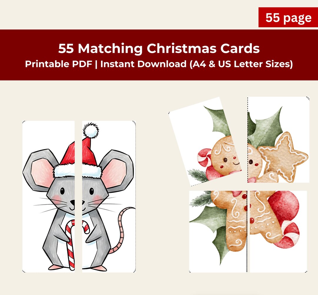 Christmas Matching Game: Toddler & Preschool Activity (digital Download ...