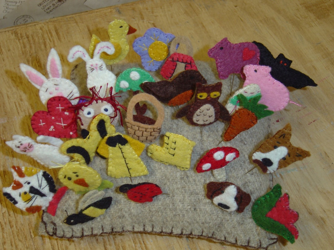 Primitive Wool Felt Fun Pins 3 for Spring and Everyday Epattern PDF - Etsy