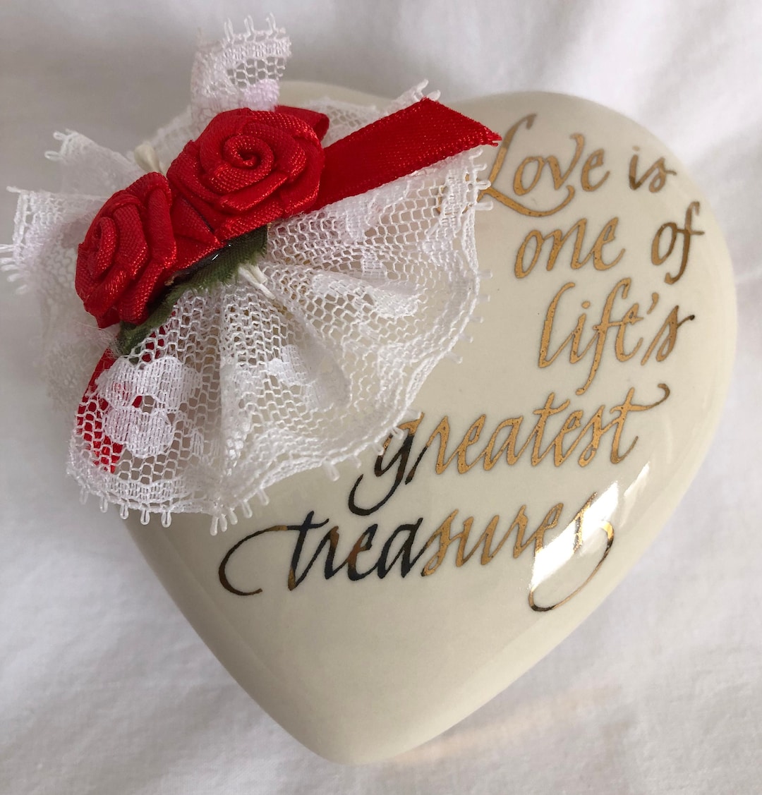 Love is One of Life's Greatest Treasures Heart Trinket Box American ...