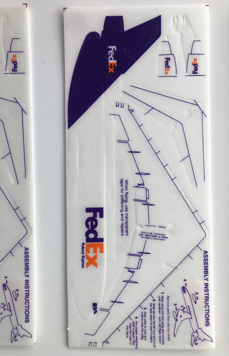 1980s Styrofoam Fedex DC-10 Glider Plane Set of 2 Ready to Assemble - Etsy