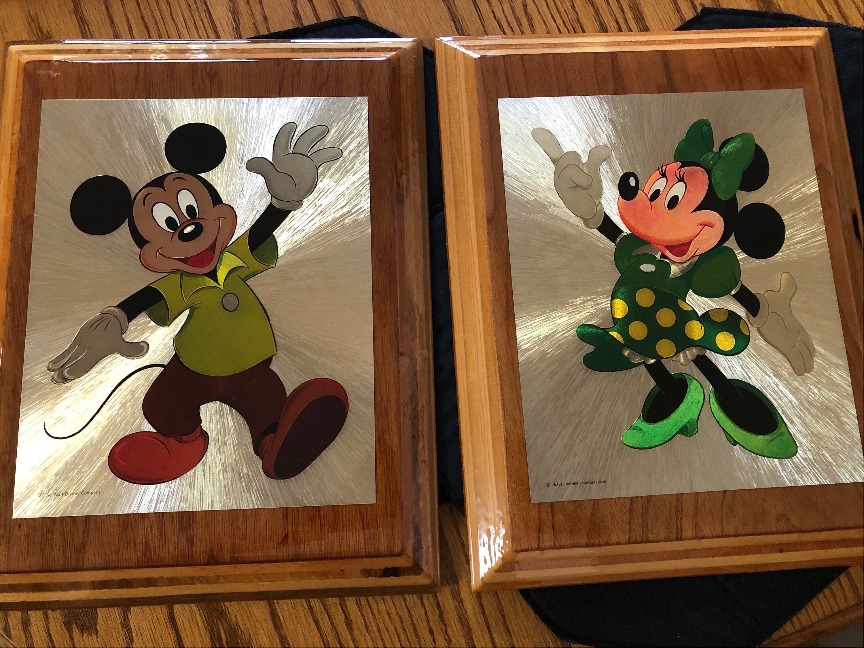 Mickey Mouse and Minnie Mouse Wooden Plaque Pictures 14 X 11 - Etsy