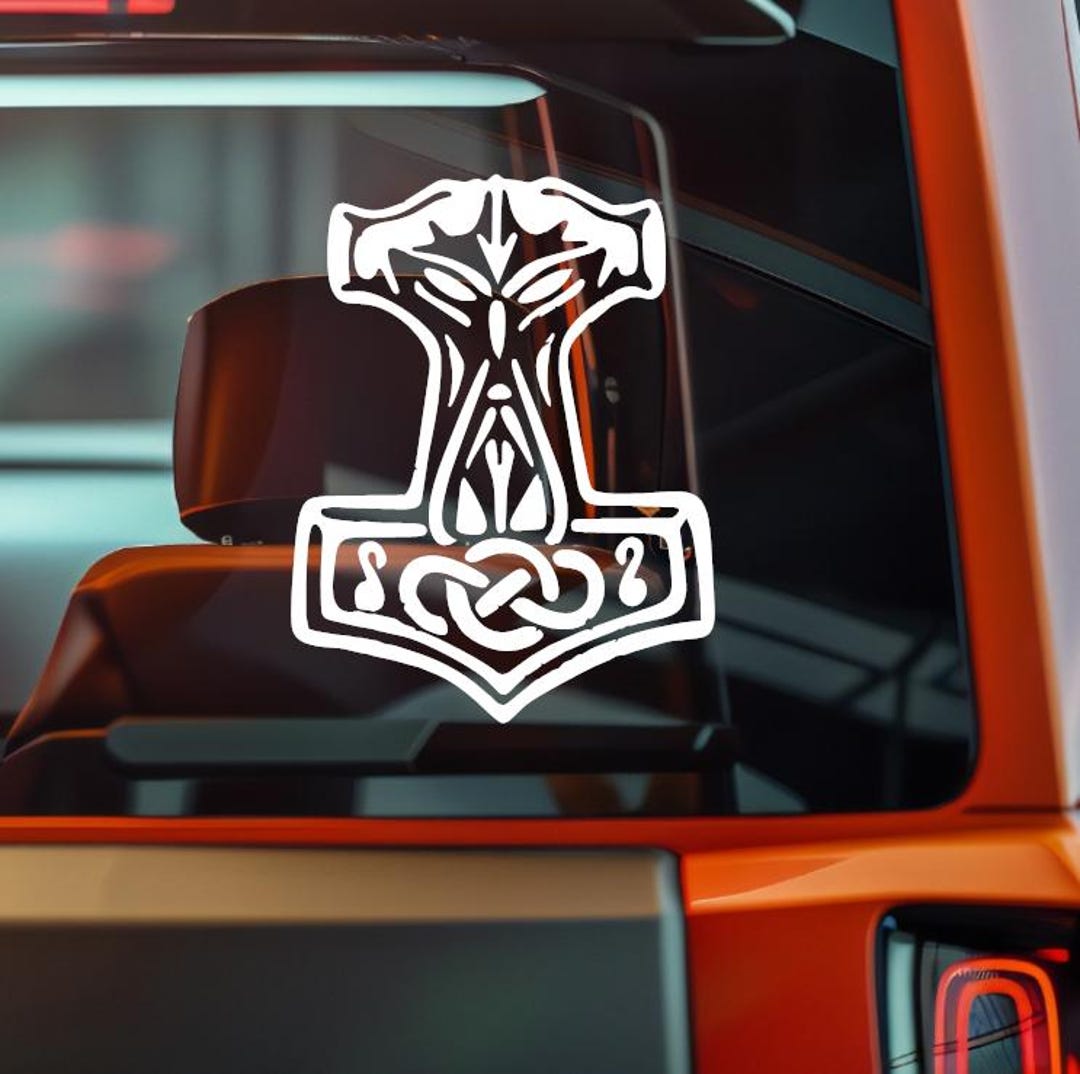 Viking Thor’s Hammer Decal | 20+ Colors | Waterproof Norse Vinyl ...