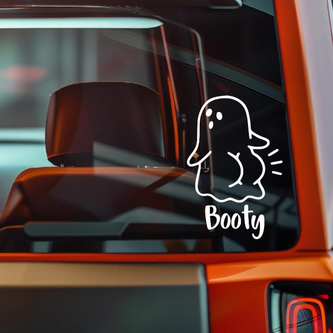 Booty Ghost Sticker | Funny Cute Ghost Decal | Halloween Car Sticker ...