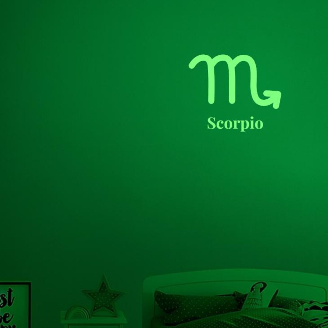 Scorpio Glow in the Dark Wall Decal – Waterproof Zodiac Sticker ...