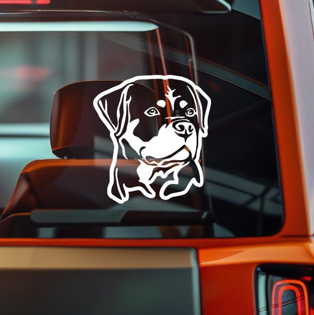 Waterproof Dog Face Vinyl Decal • Car Window Laptop Wall Sticker • Cute ...