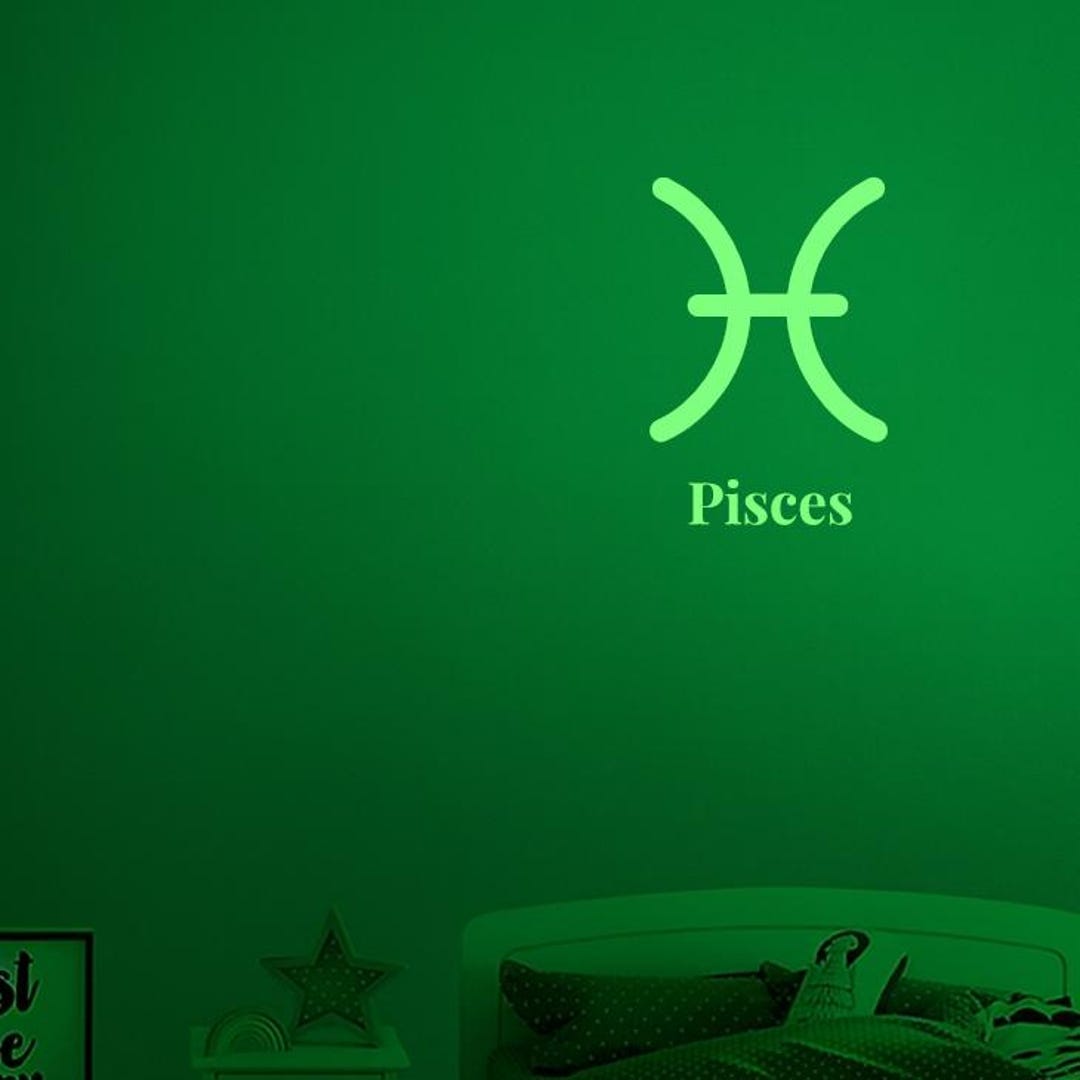 Pisces Glow in the Dark Wall Decal – Waterproof Luminous Zodiac Sign ...