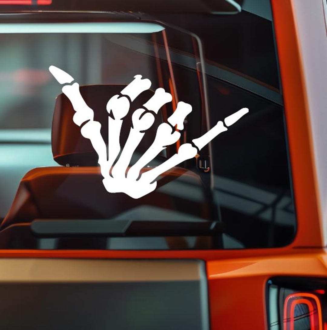 Skeleton Hand Love Sign Decal | 20+ Colors | Waterproof Vinyl Sticker ...