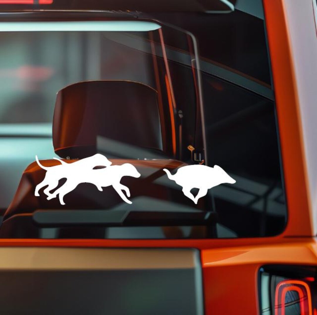 Waterproof Running Dogs Vinyl Decal • Car Window Laptop Wall Sticker ...