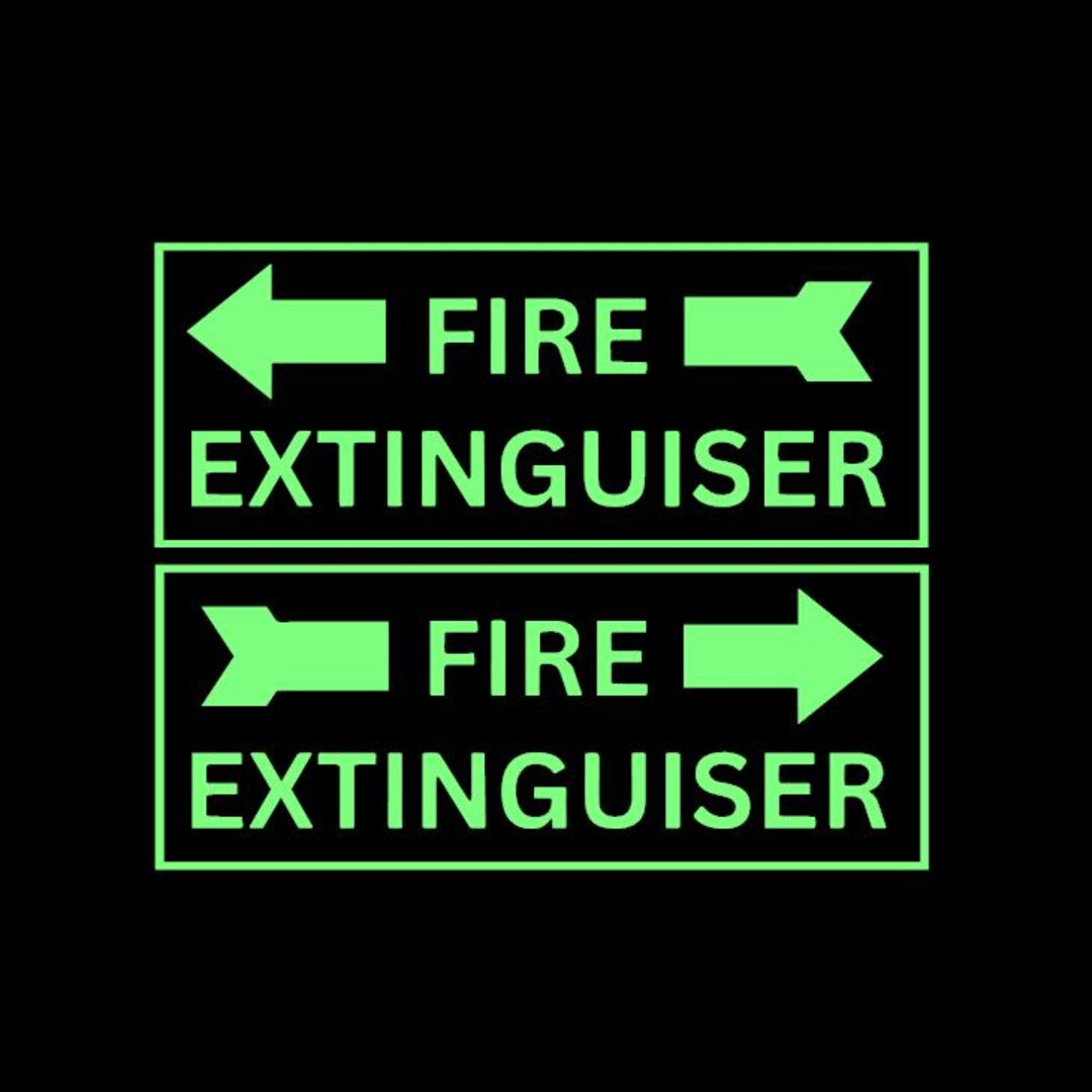 Fire Extinguisher Arrow Glow Decal | UV & Water Resistant Vinyl Sticker ...