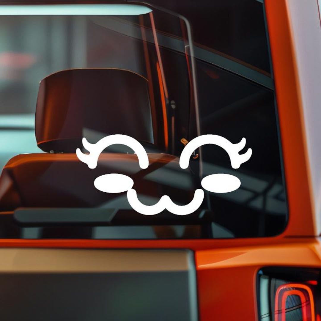 Cute Kawaii Face Decal | Smiling Eyes Vinyl Sticker for Car Window or ...