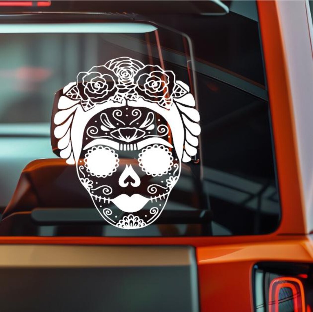 Catrina Frida Skull Decal | Waterproof Vinyl Sticker | Over 20 Colors ...