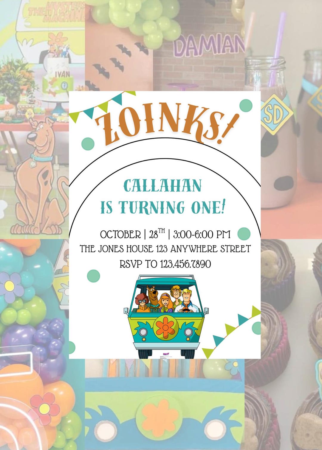 Zoinks Scooby Doo Birthday Invitation - Scooby Dooby Doo Where Are You ...